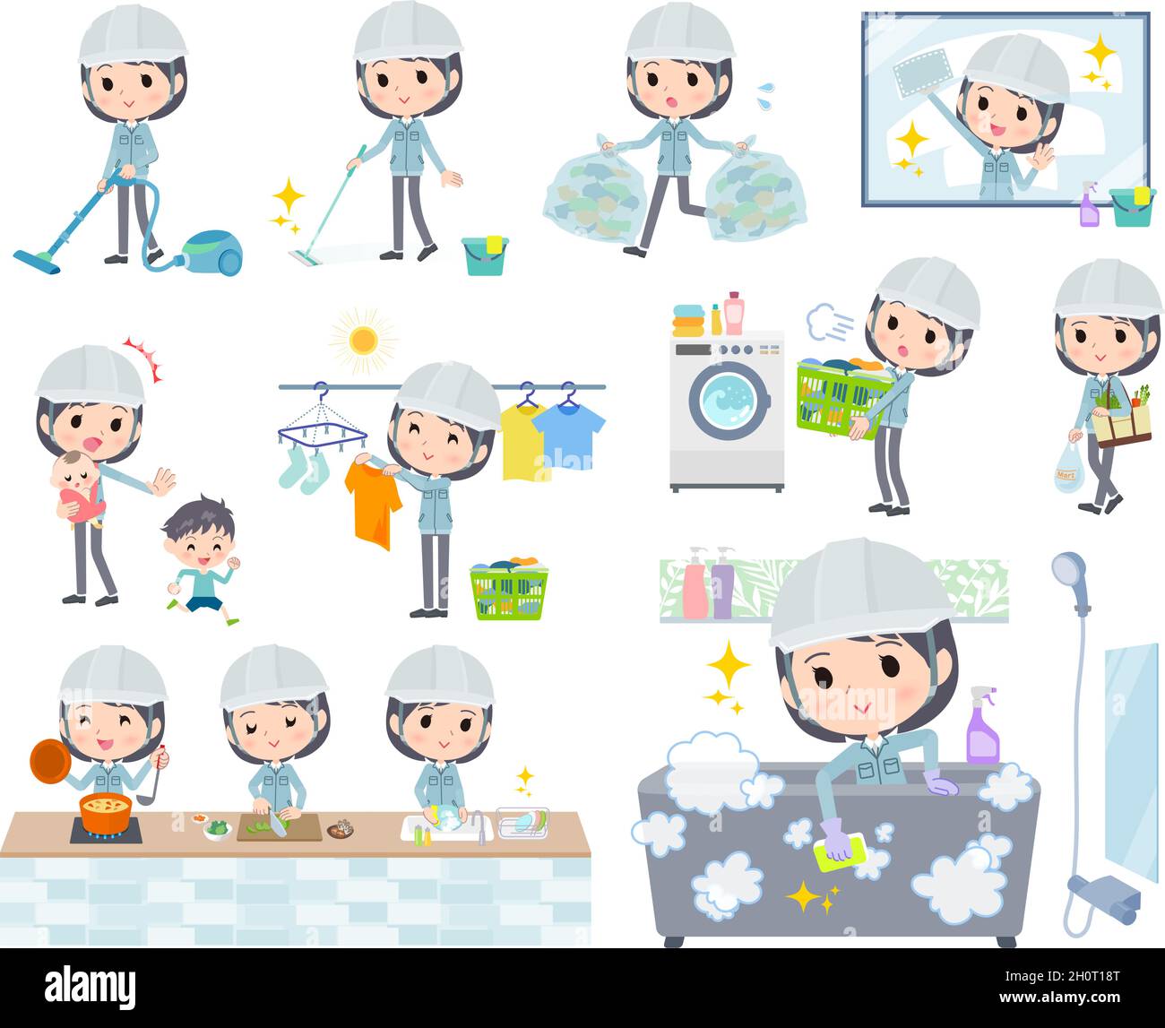 Construction site housewife Stock Vector Images - Alamy