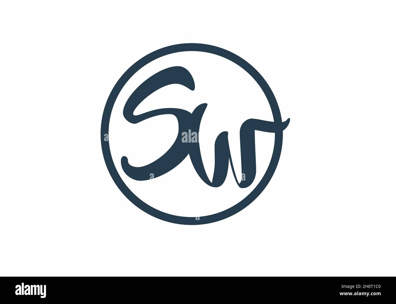 Initial letter SW in circle shape design Stock Vector Image & Art - Alamy
