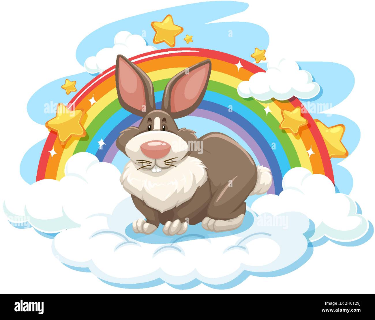 Cute rabbit coloured background Stock Vector Images - Alamy