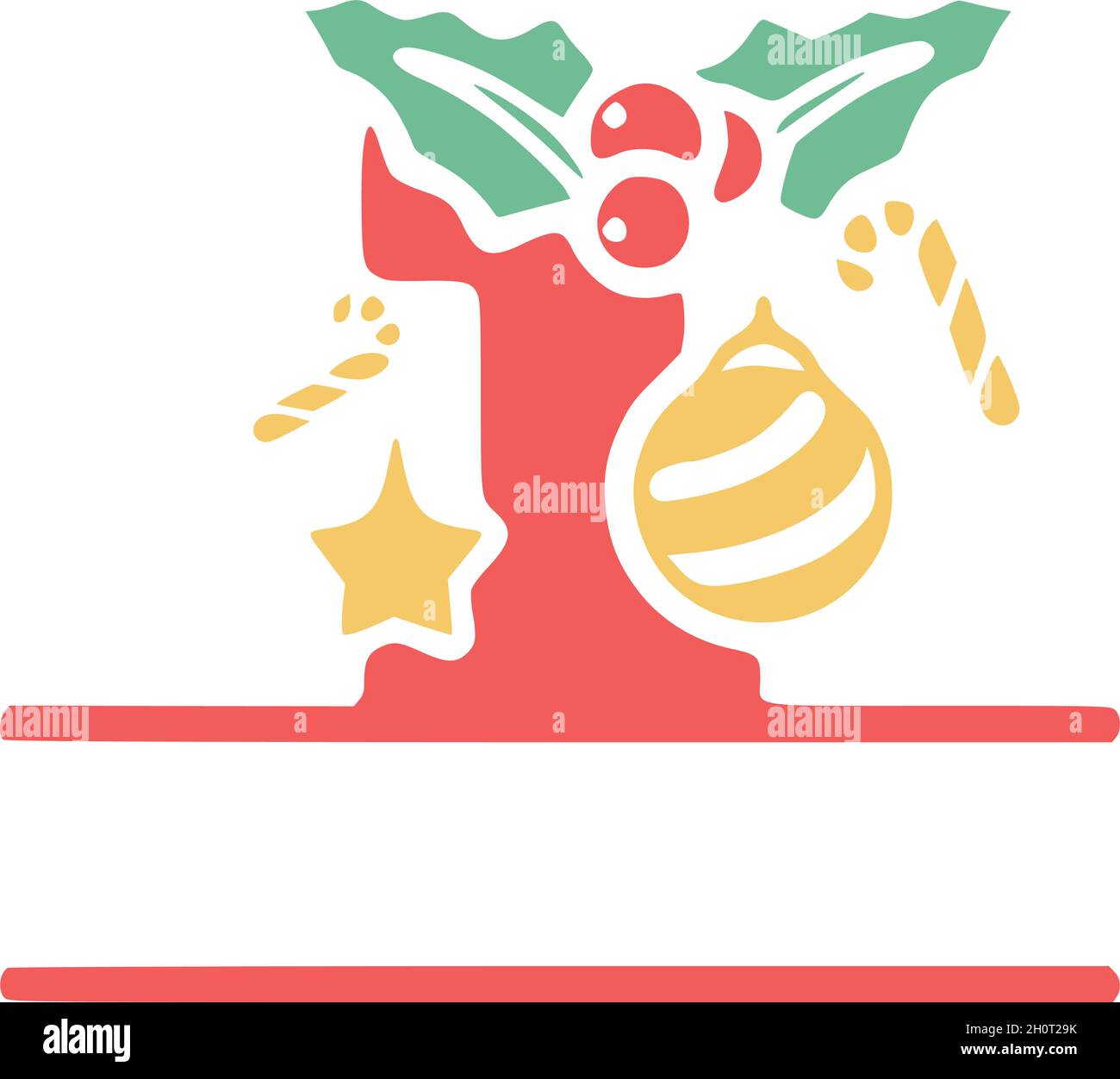 Number 1 is decorated with mistletoe and Christmas elements ...