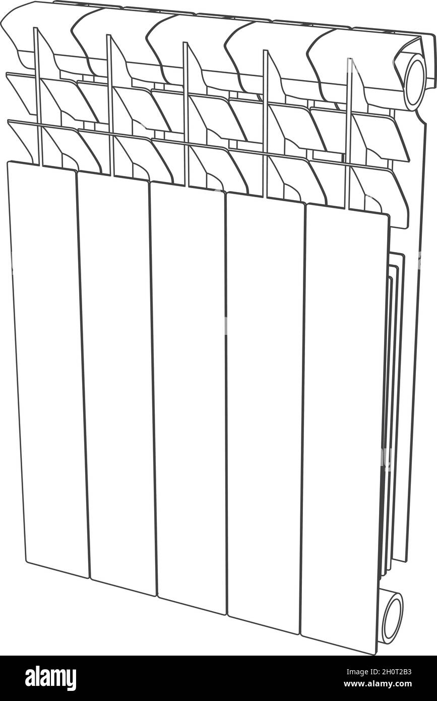 Vector link section heating radiator front view Stock Vector Image ...