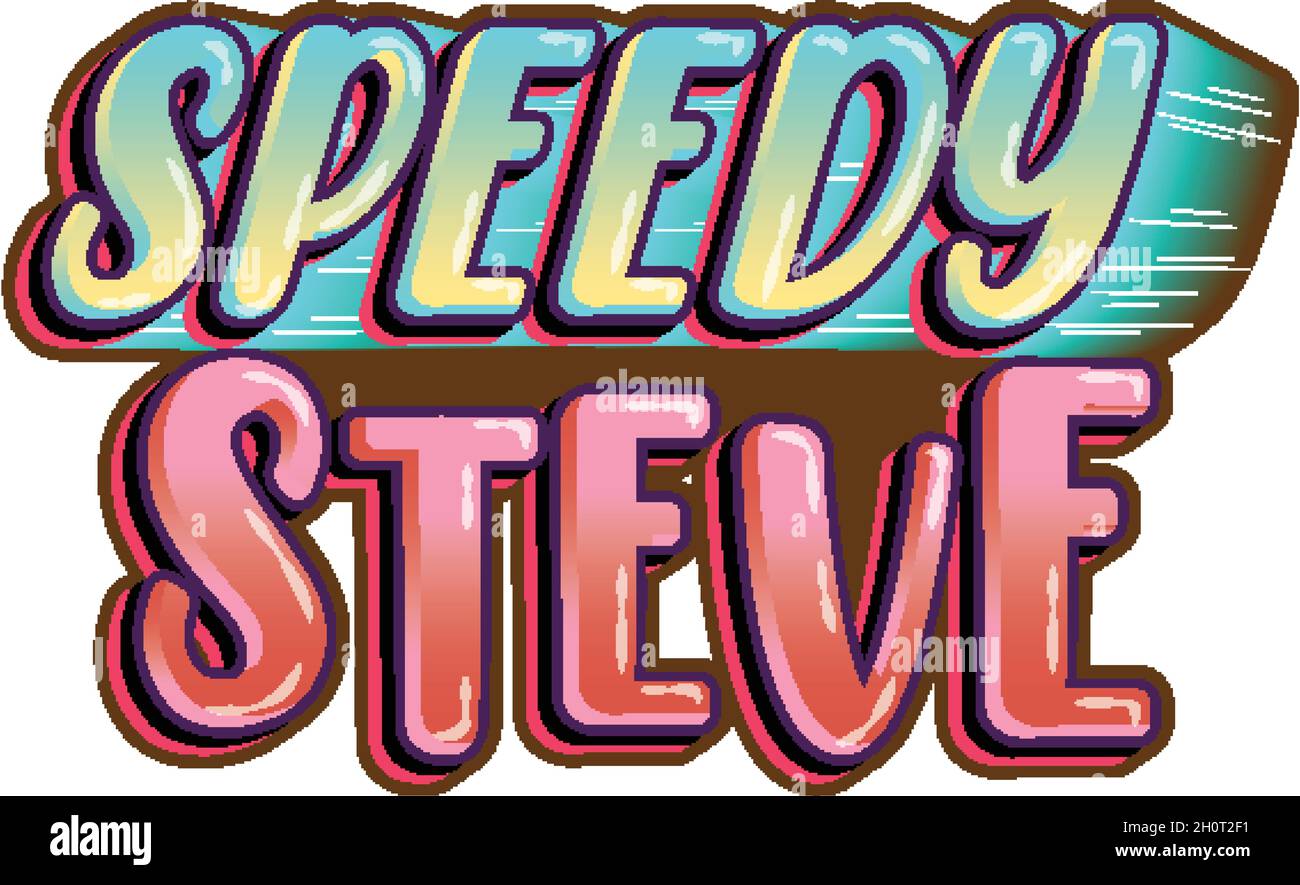 Speedy Steve word logo on white background illustration Stock Vector ...