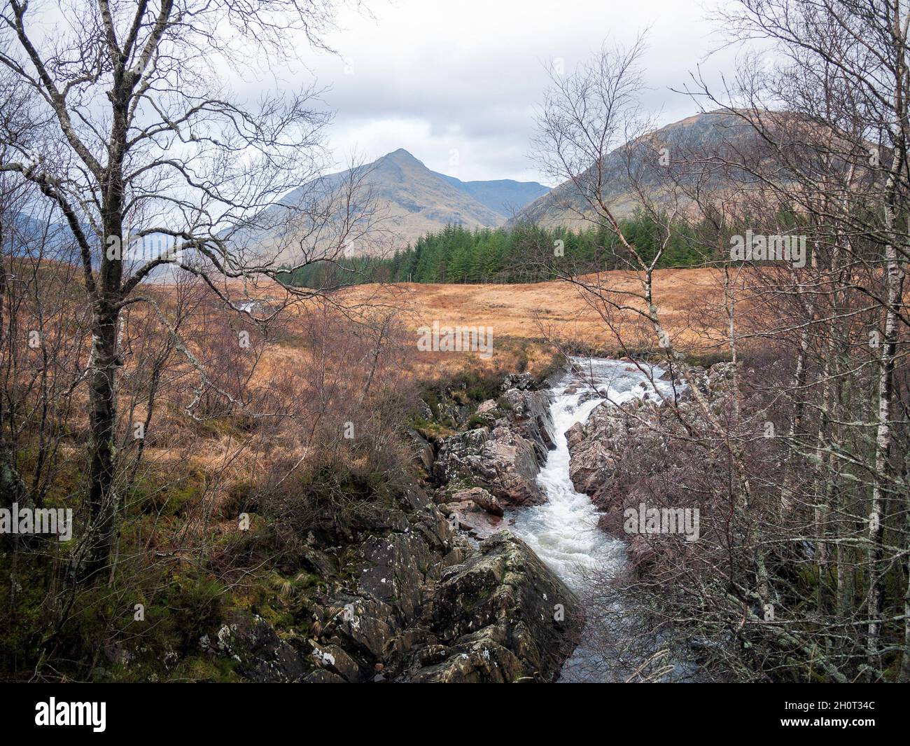 The River Ba, Rannoch Moor, Scottish Highlands, from the West Highland ...