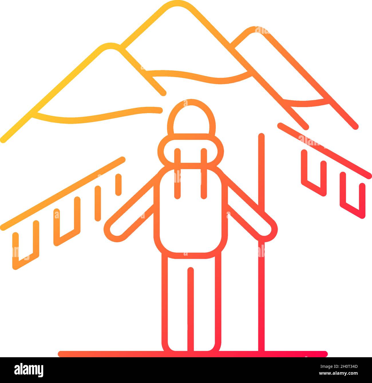 Trekking in Nepal gradient linear vector icon Stock Vector Image & Art ...