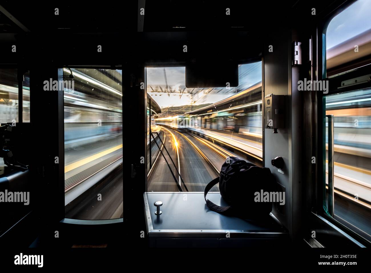 Front view of Train in Osaka railway Stock Photo - Alamy