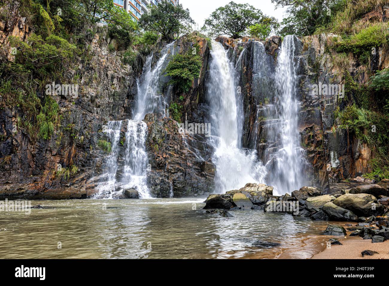 Long exposure of Waterfall Bay waterfall in Hong Kong Stock Photo - Alamy