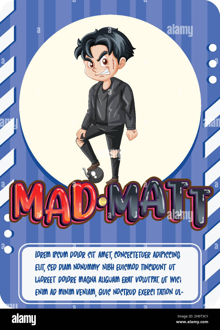 Character game card template with word Mad Matt illustration Stock ...