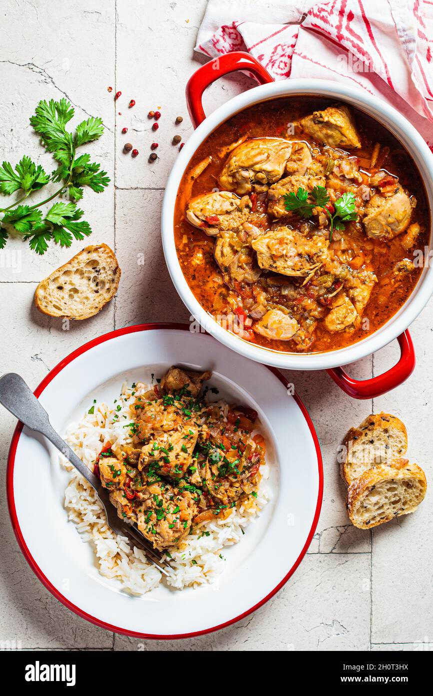 Chahohbili - stewed chicken with greens in tomato sauce, Georgian food ...