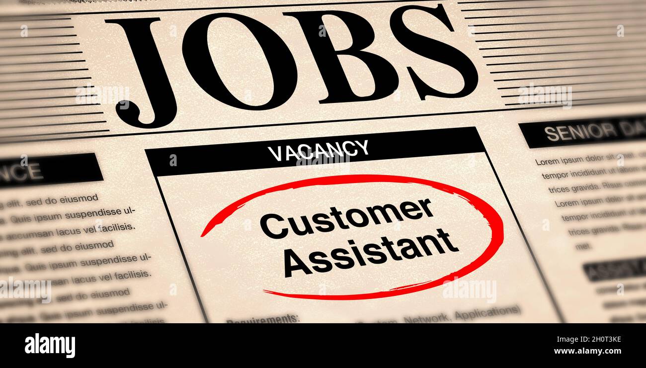 Customer Assistant Job Banner in a Newspaper. Modern Abstract Job ...