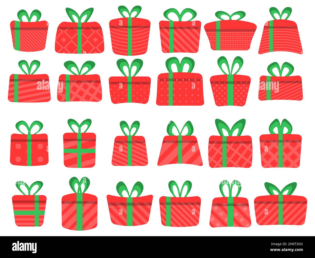 Gift boxes icon set isolated on white background. Collection of various ...