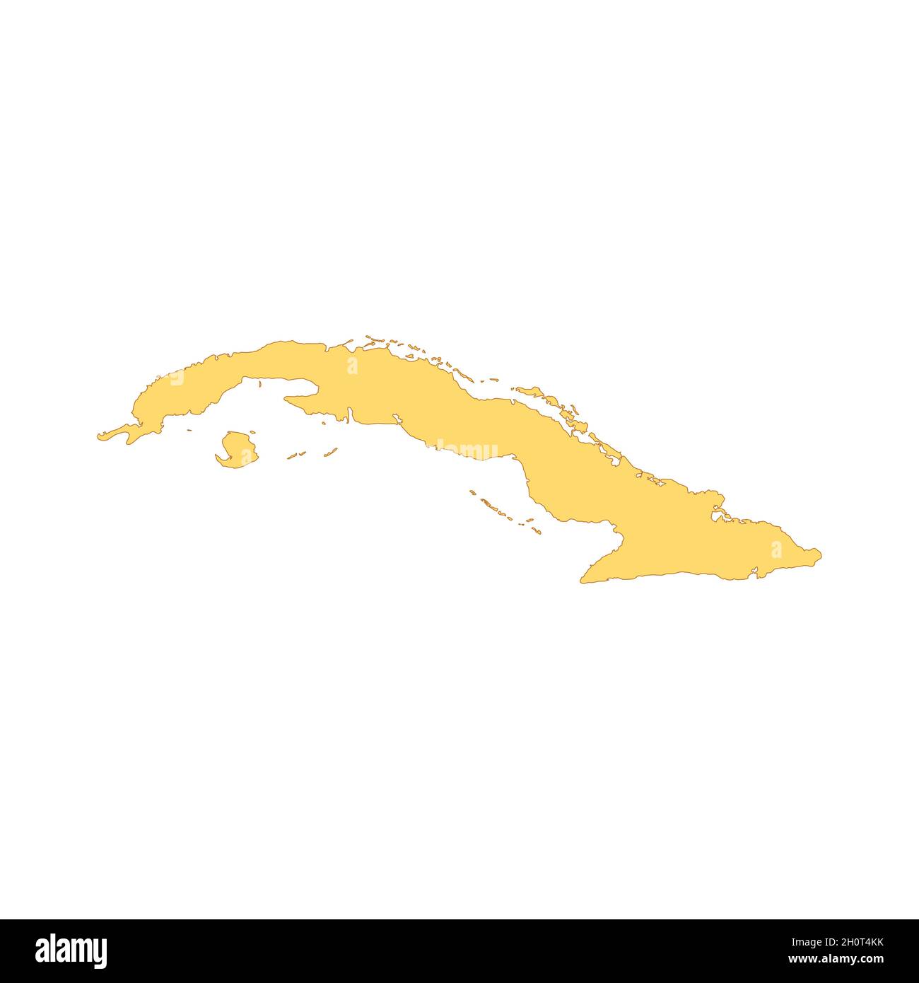 Cuba map color line element. Border of the country. UI UX GUI design ...