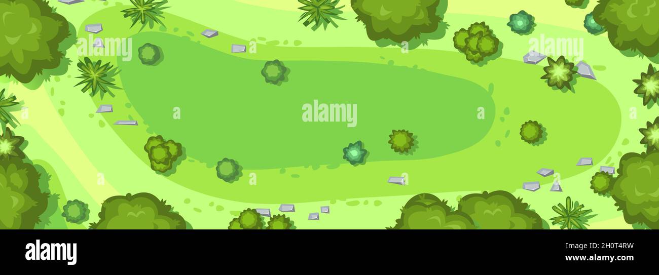 Beautiful summer landscape with trees. View from above. Hill ...