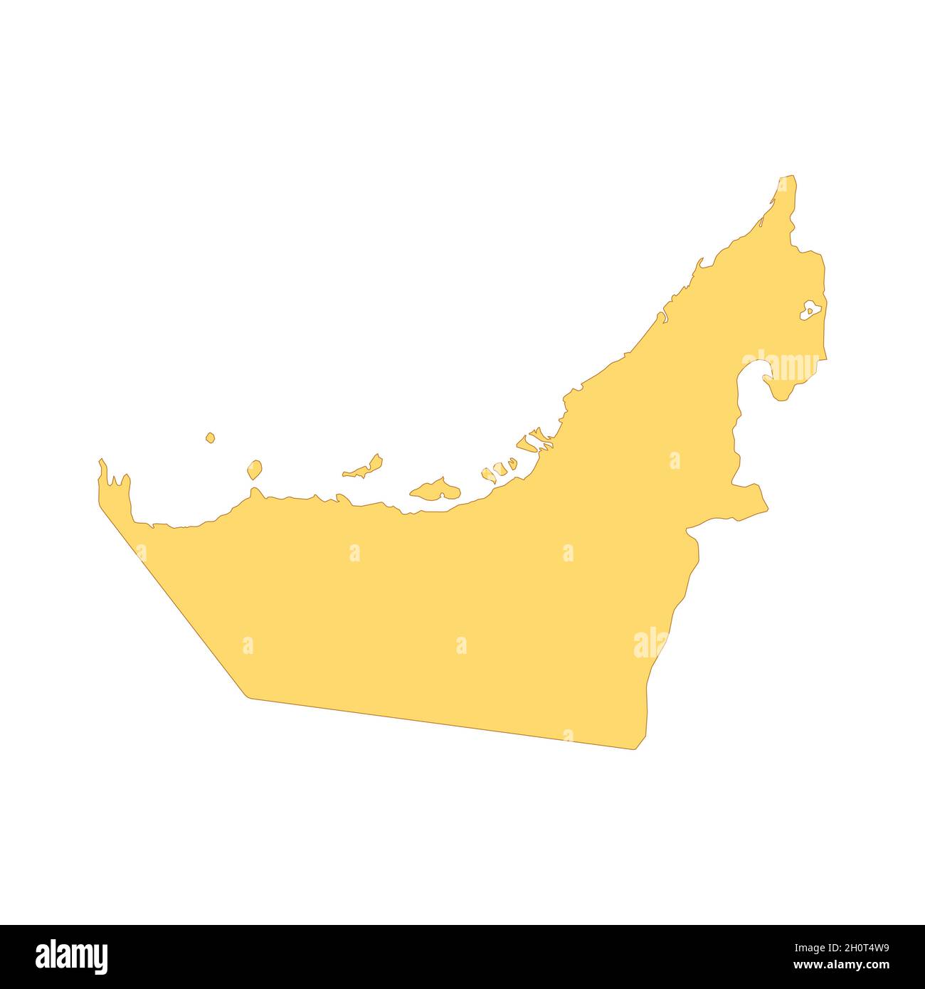 United Arab Emirates map color line element. Border of the country. UI ...
