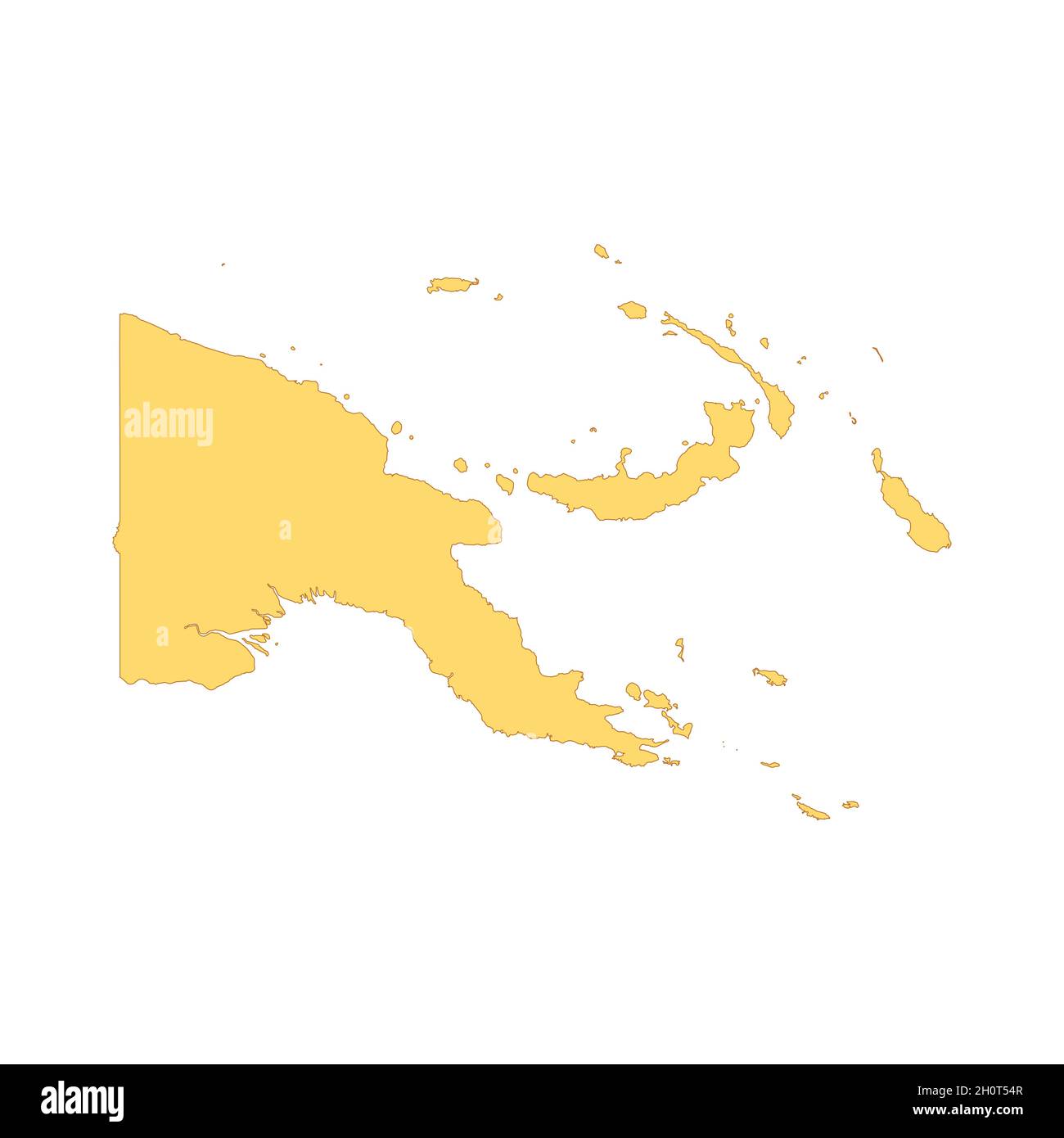 Papua New Guinea map color line element. Border of the country. UI UX ...