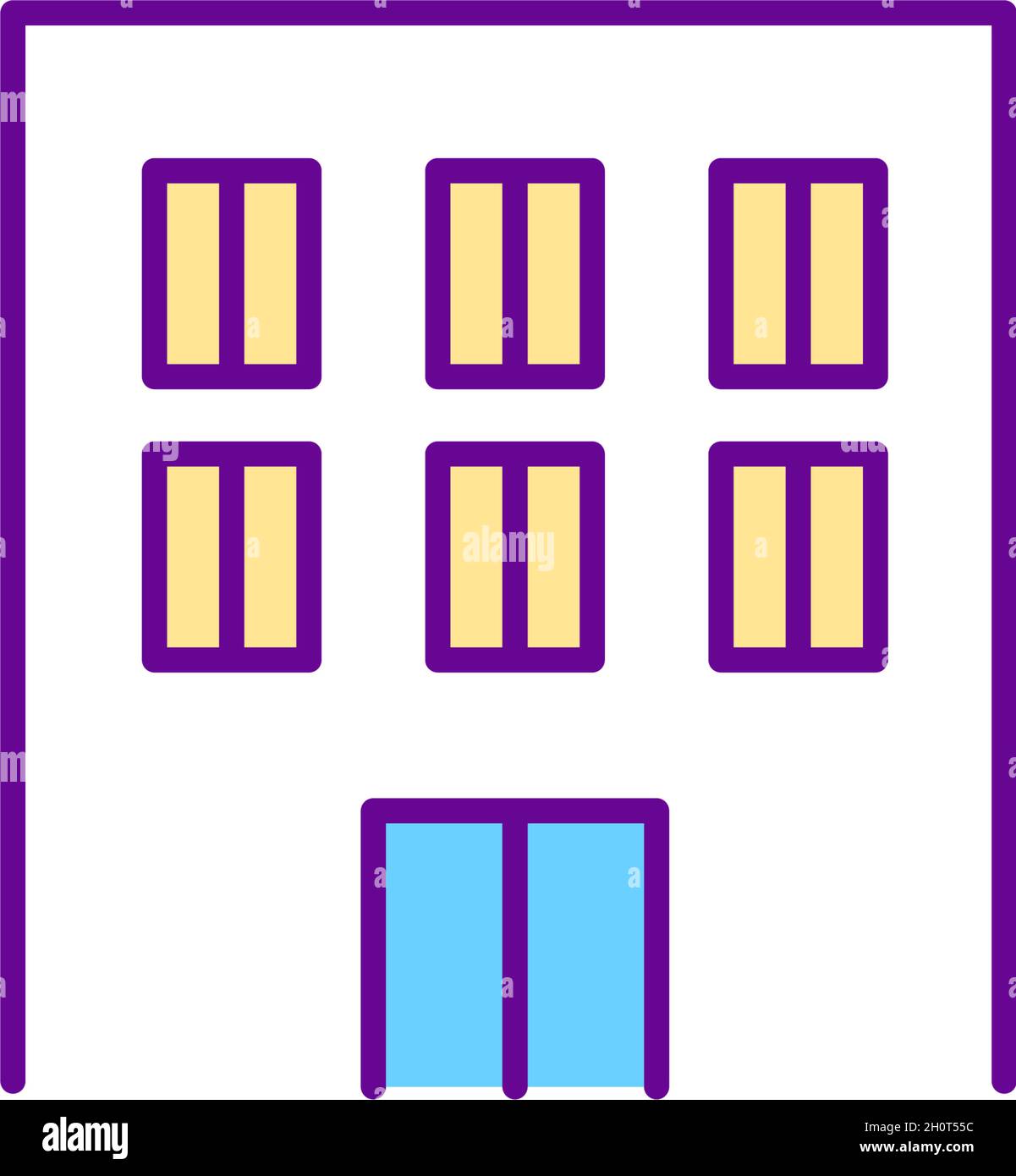 Residential building RGB color icon Stock Vector Image & Art - Alamy