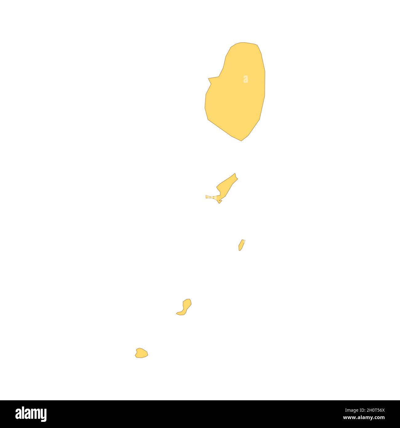 Saint Vincent and the Grenadines map color line element. Border of the ...