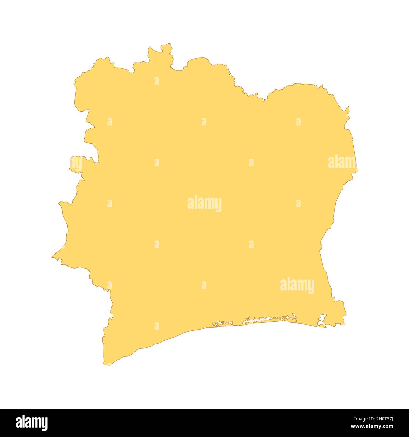 Ivory Coast map color line element. Border of the country. UI UX GUI ...