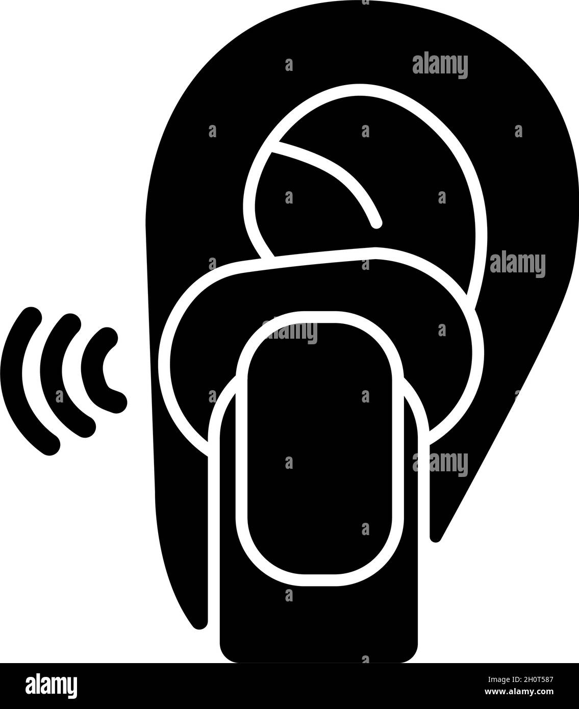 Ear icon in flat Black and White Stock Photos & Images - Alamy