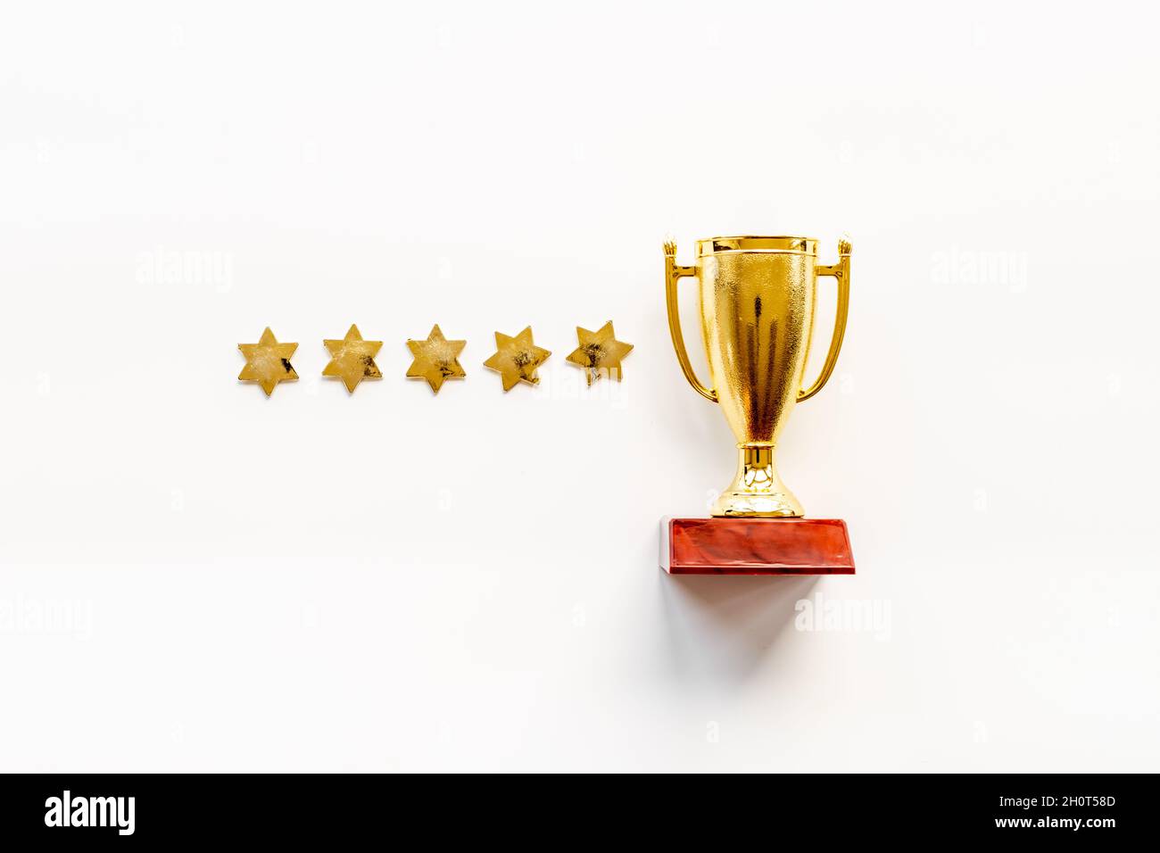 Best of the best - five stars rating and winner trophy cup for winner ...