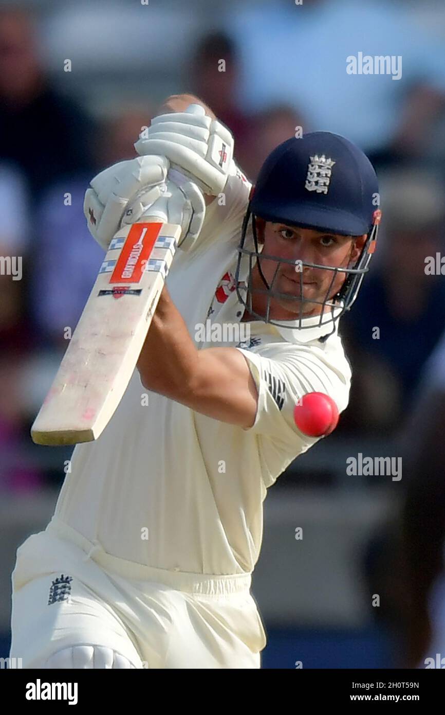 England's Alastair Cook bats during the first Invested Test Match ...
