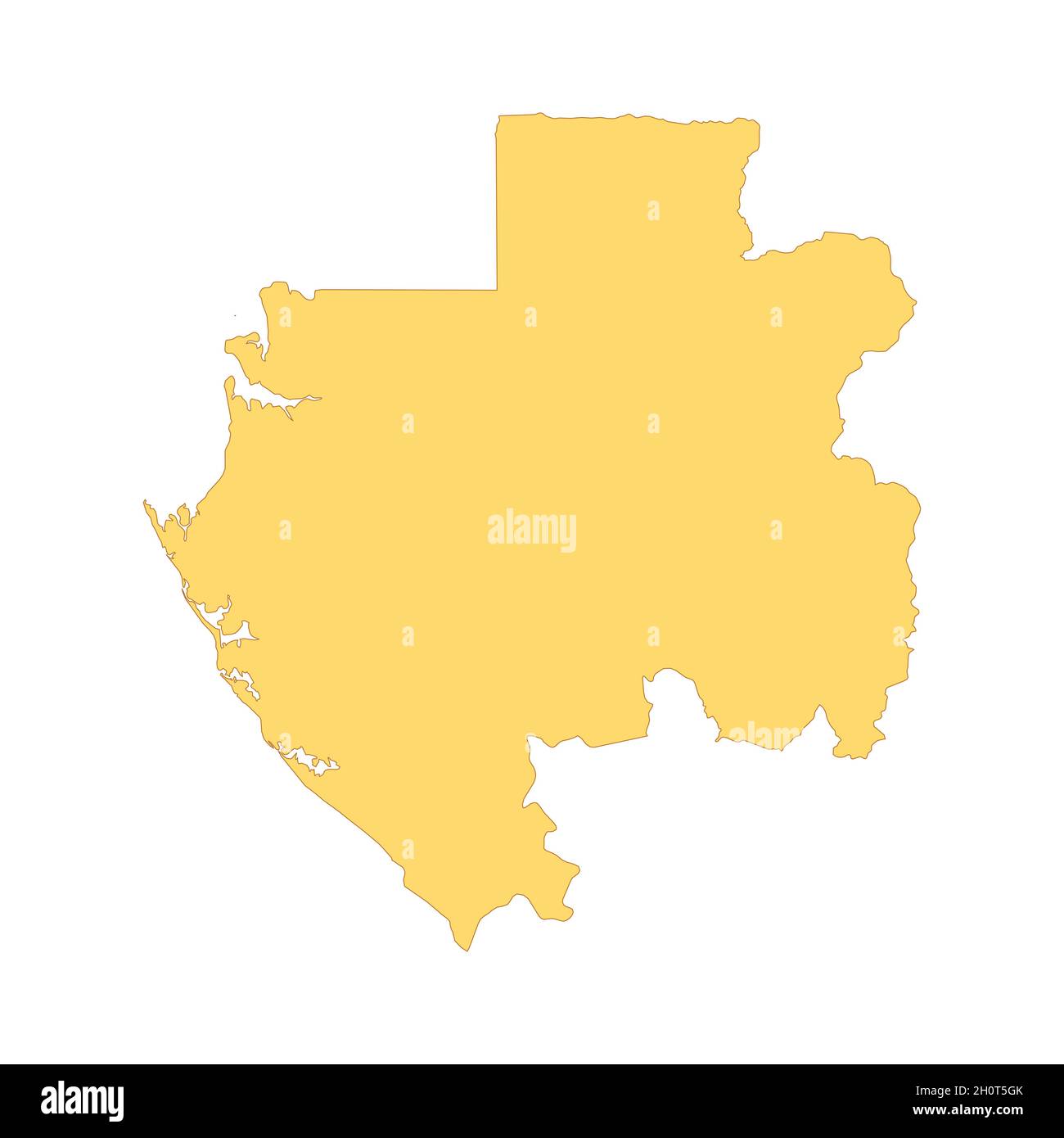 Gabon map color line element. Border of the country. UI UX GUI design ...