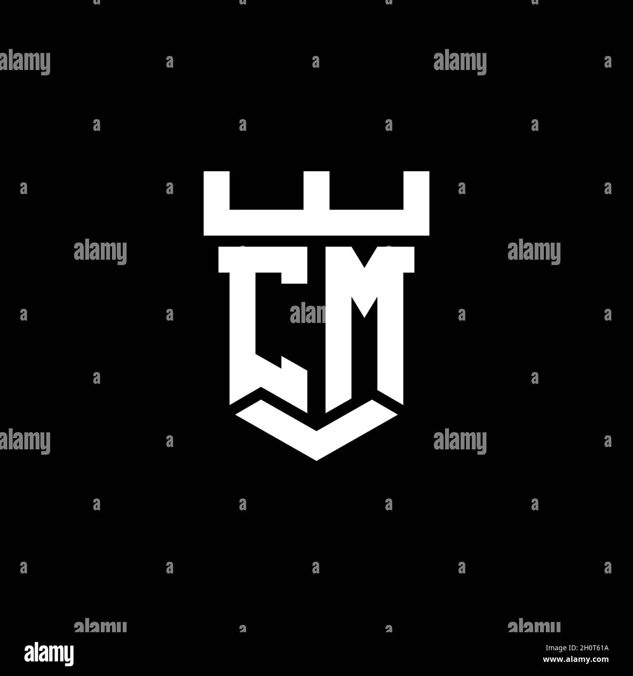 CM logo initial monogram with castle shape style design template ...