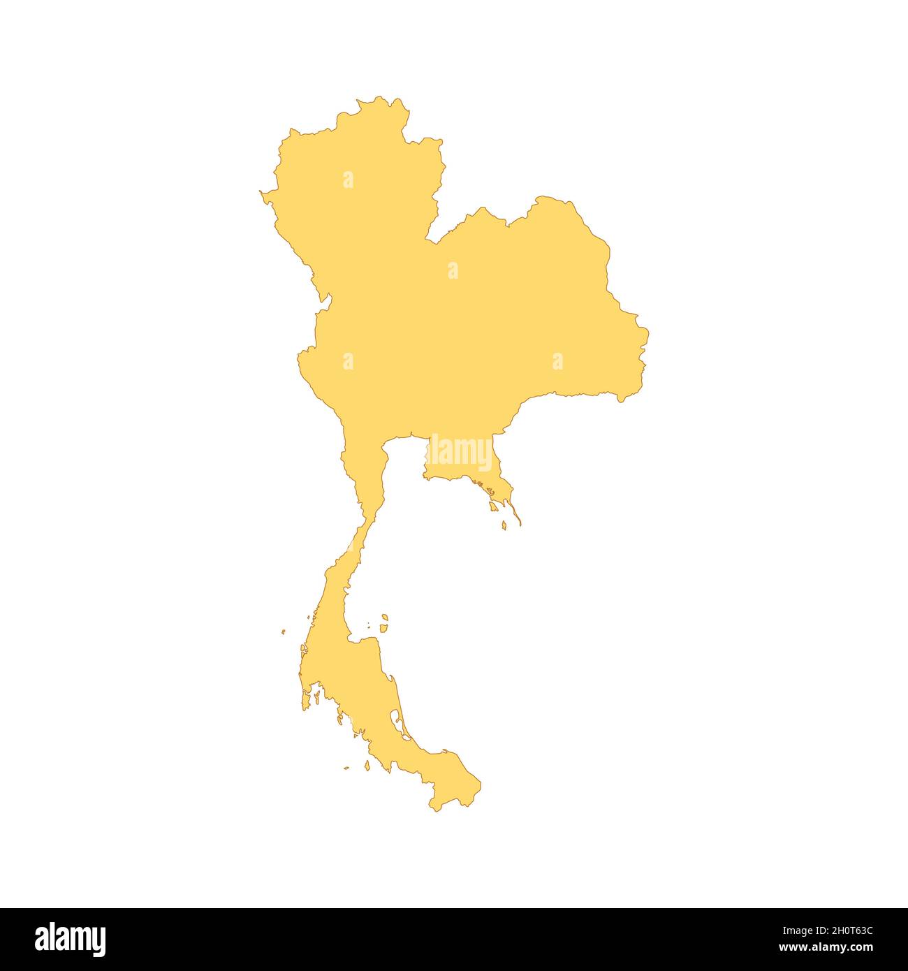 Thailand map color line element. Border of the country. UI UX GUI ...