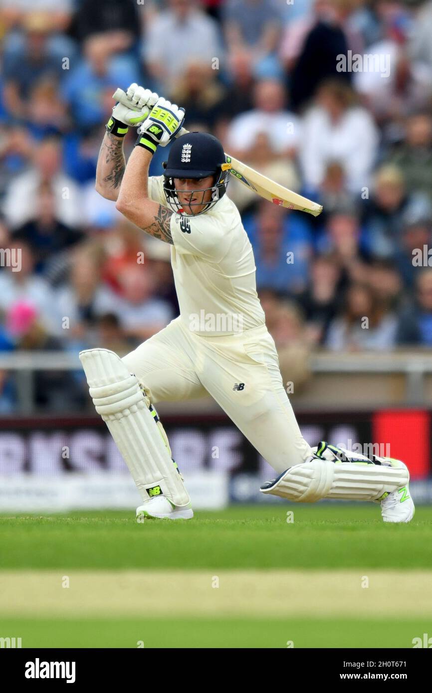 England's Ben Stokes bats during the first day of the second Investec ...