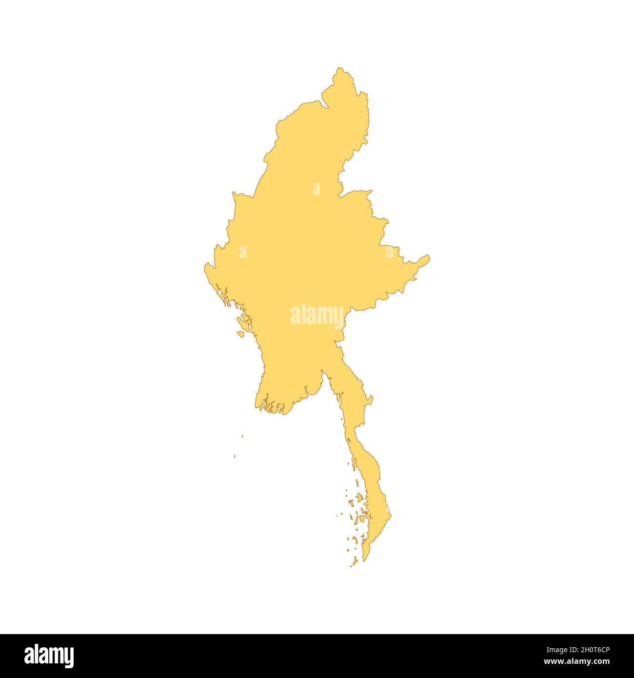 Myanmar map color line element. Border of the country. UI UX GUI design ...