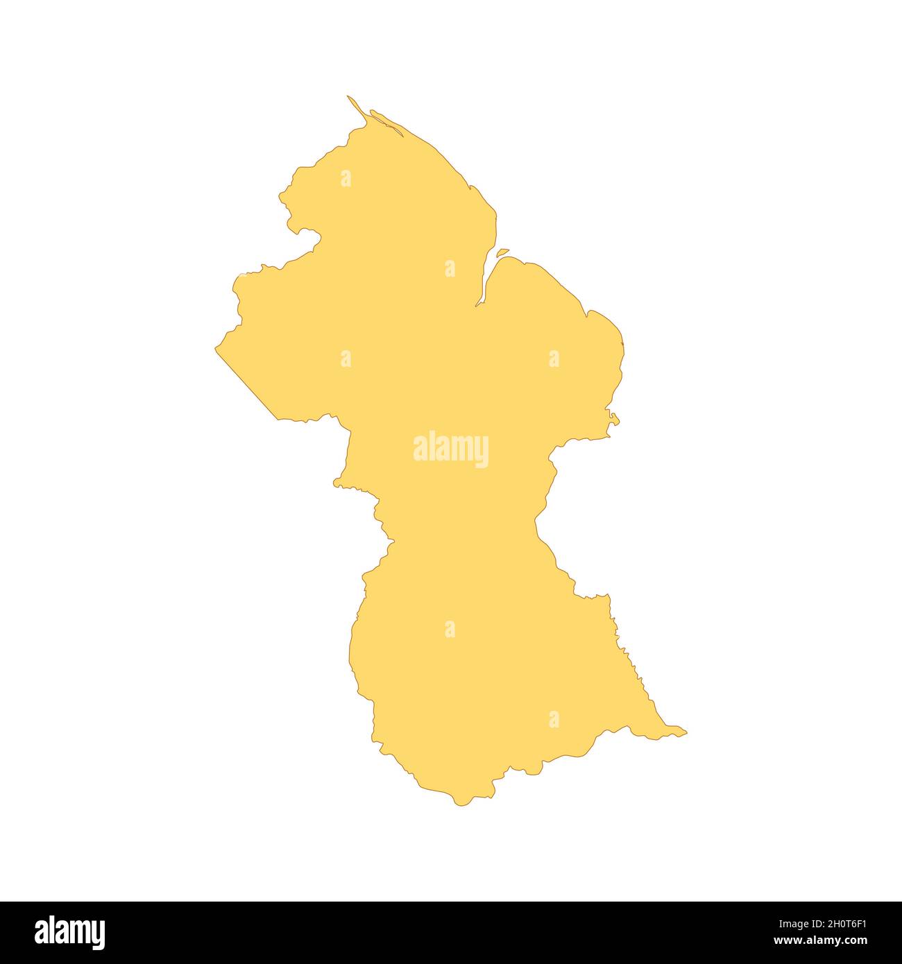 Guyana map color line element. Border of the country. UI UX GUI design ...