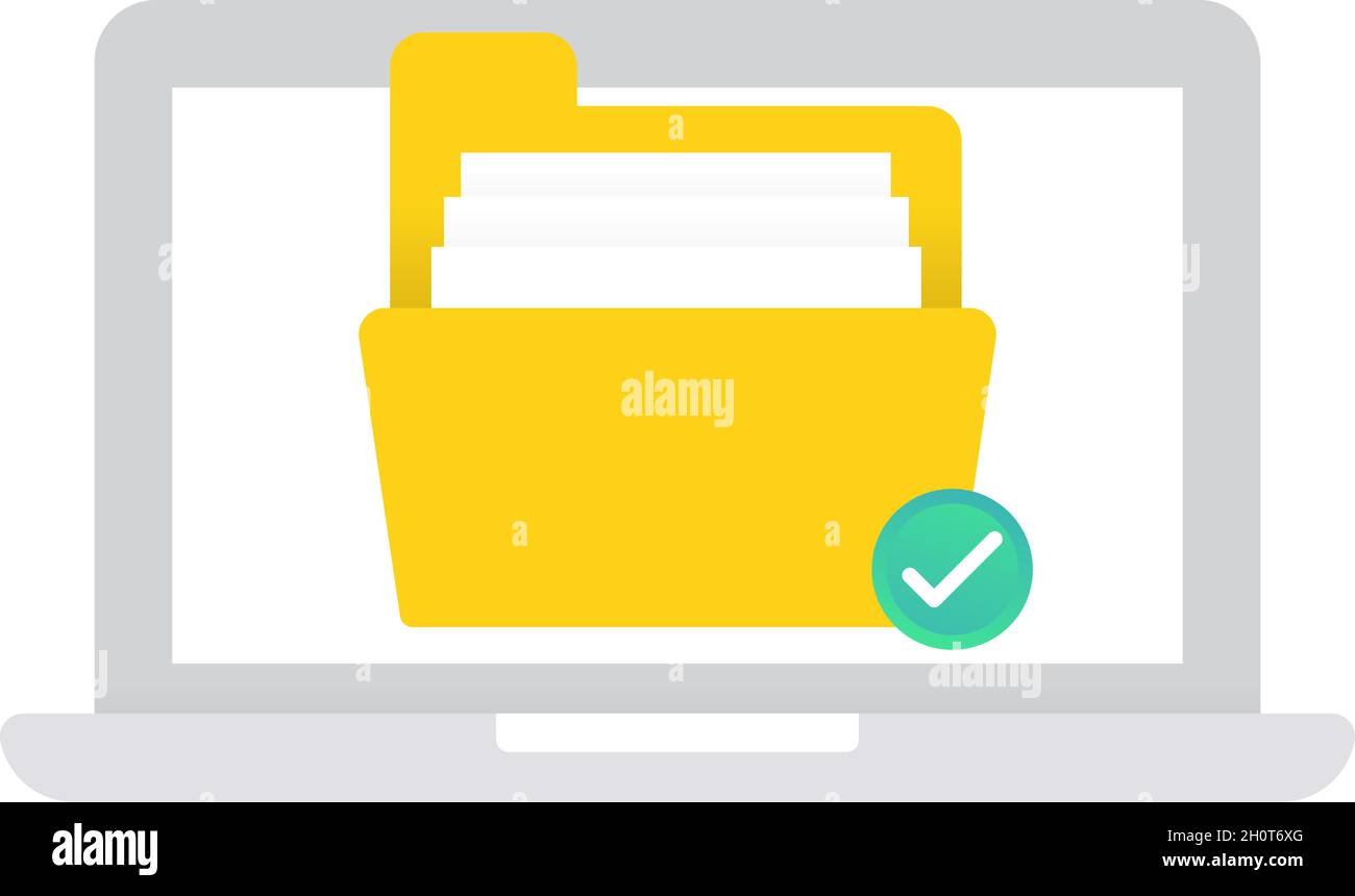 Document file folder icon on vector computer Stock Vector Image & Art ...
