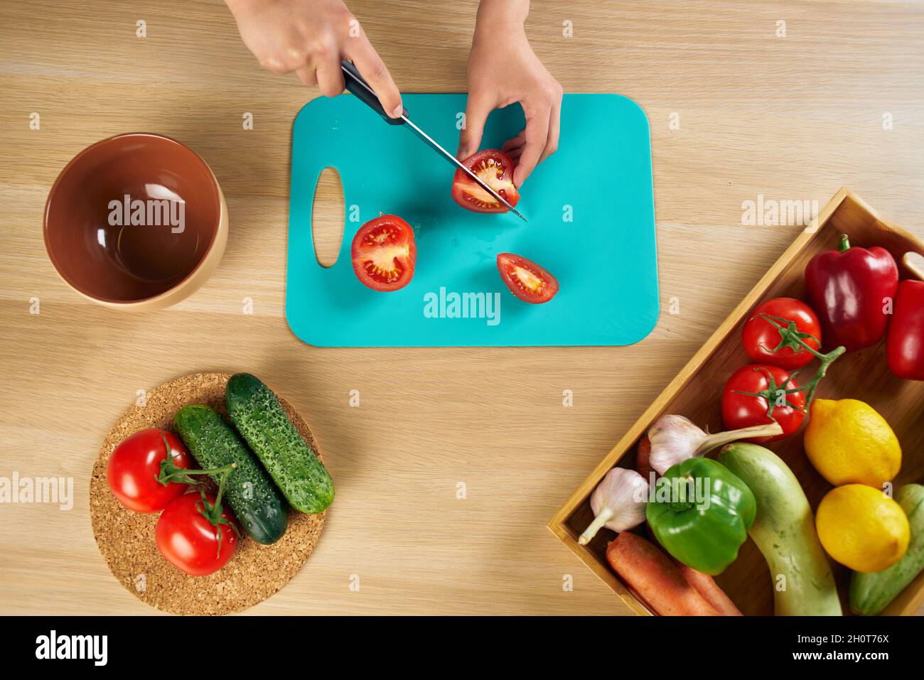 cutting vegetables in the kitchen cooking housewife healthy eating ...