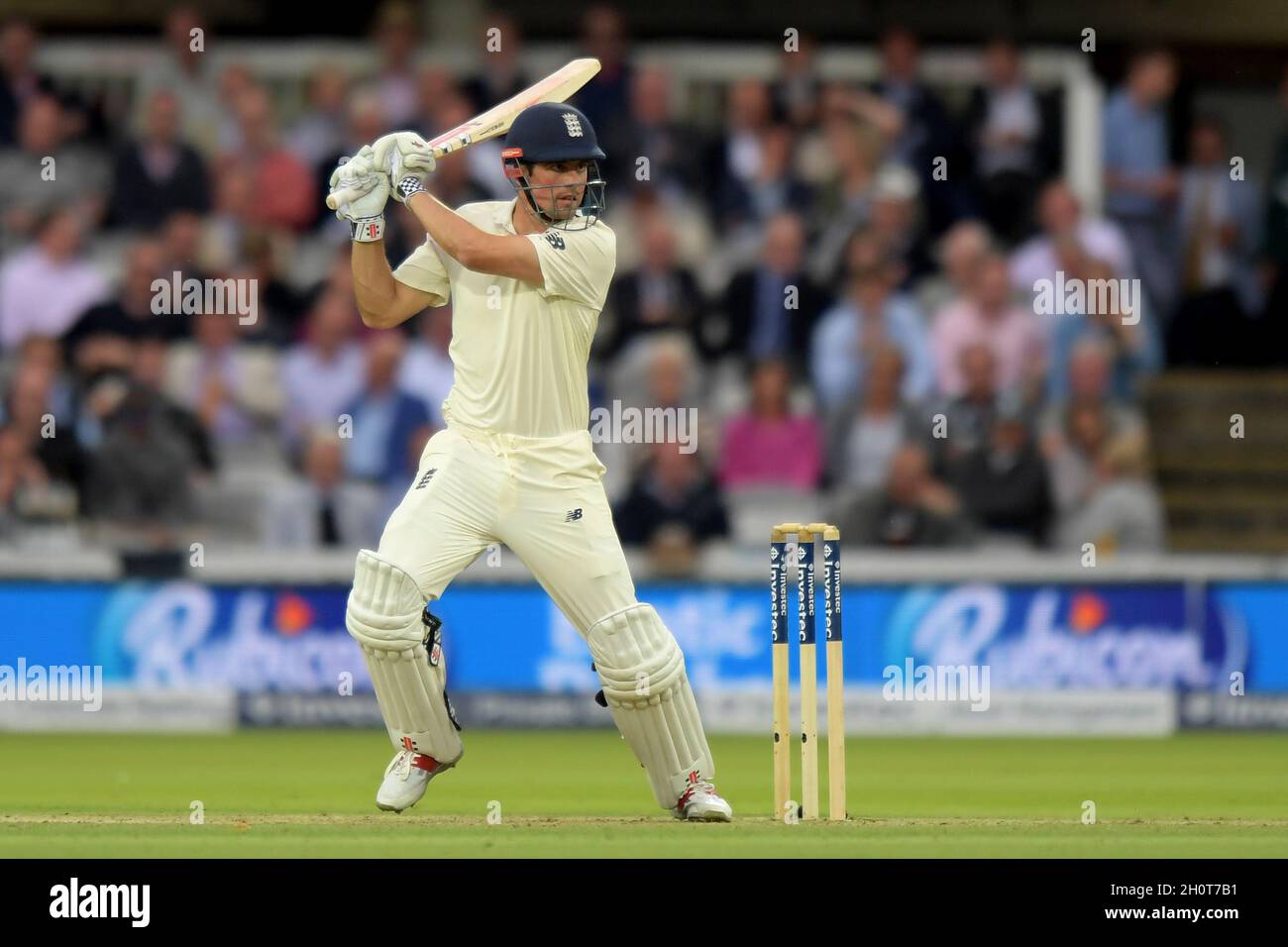 England's Alastair Cook bats during the first day of the third Investec ...