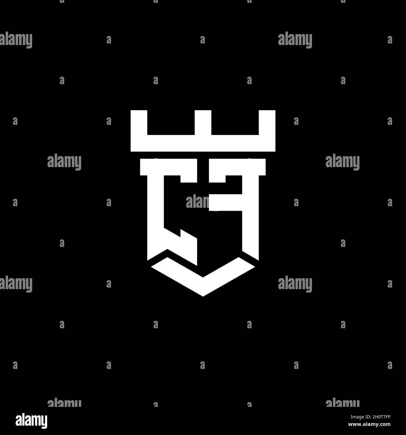 CF logo initial monogram with castle shape style design template ...