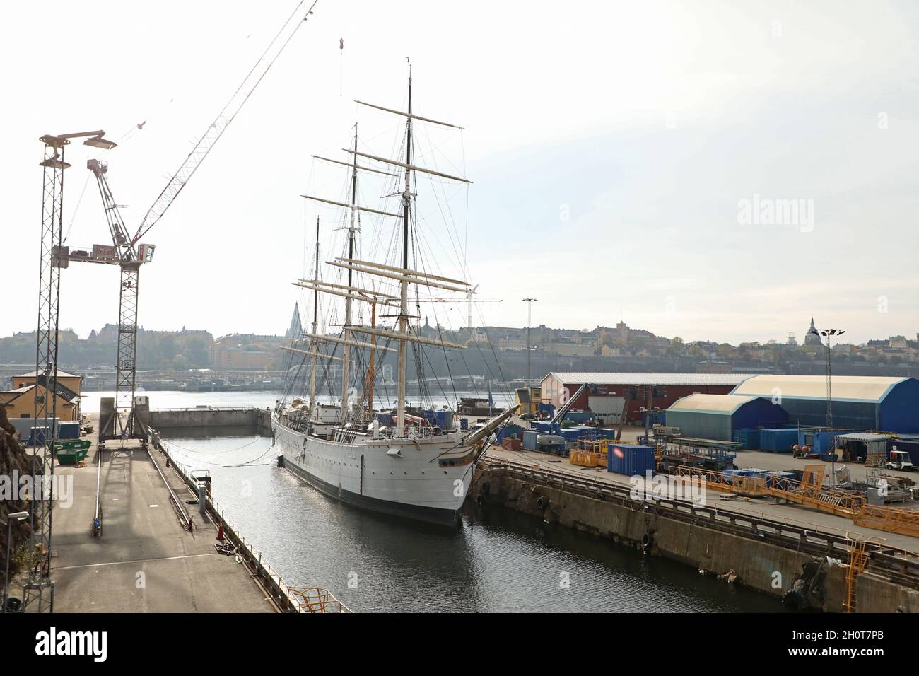 The full rigged steel ship HMS af Chapman is being renovated on ...
