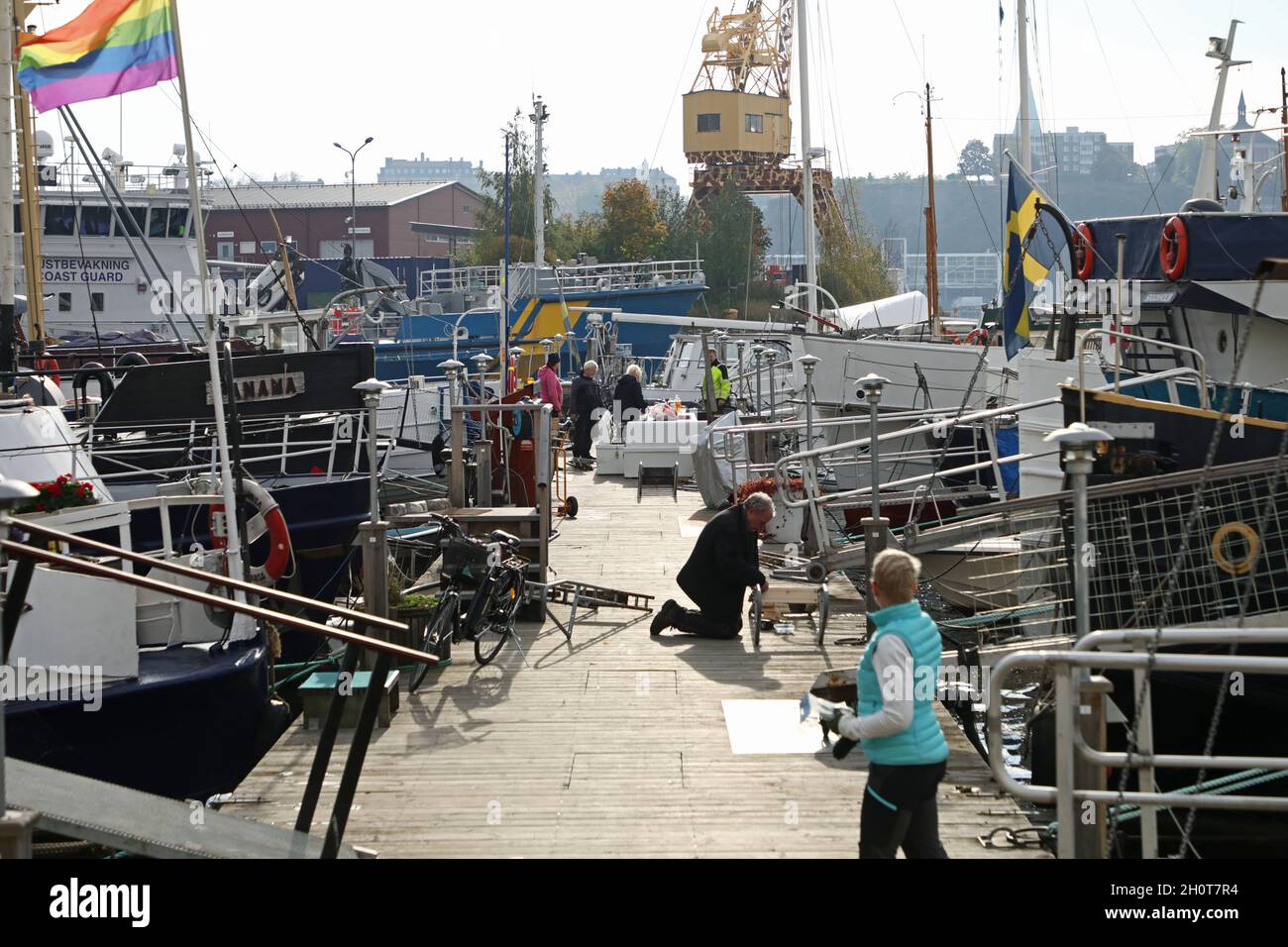 Nya Djurgårdsvarvet (shipyard) in Stockholm, Sweden, during Sunday ...