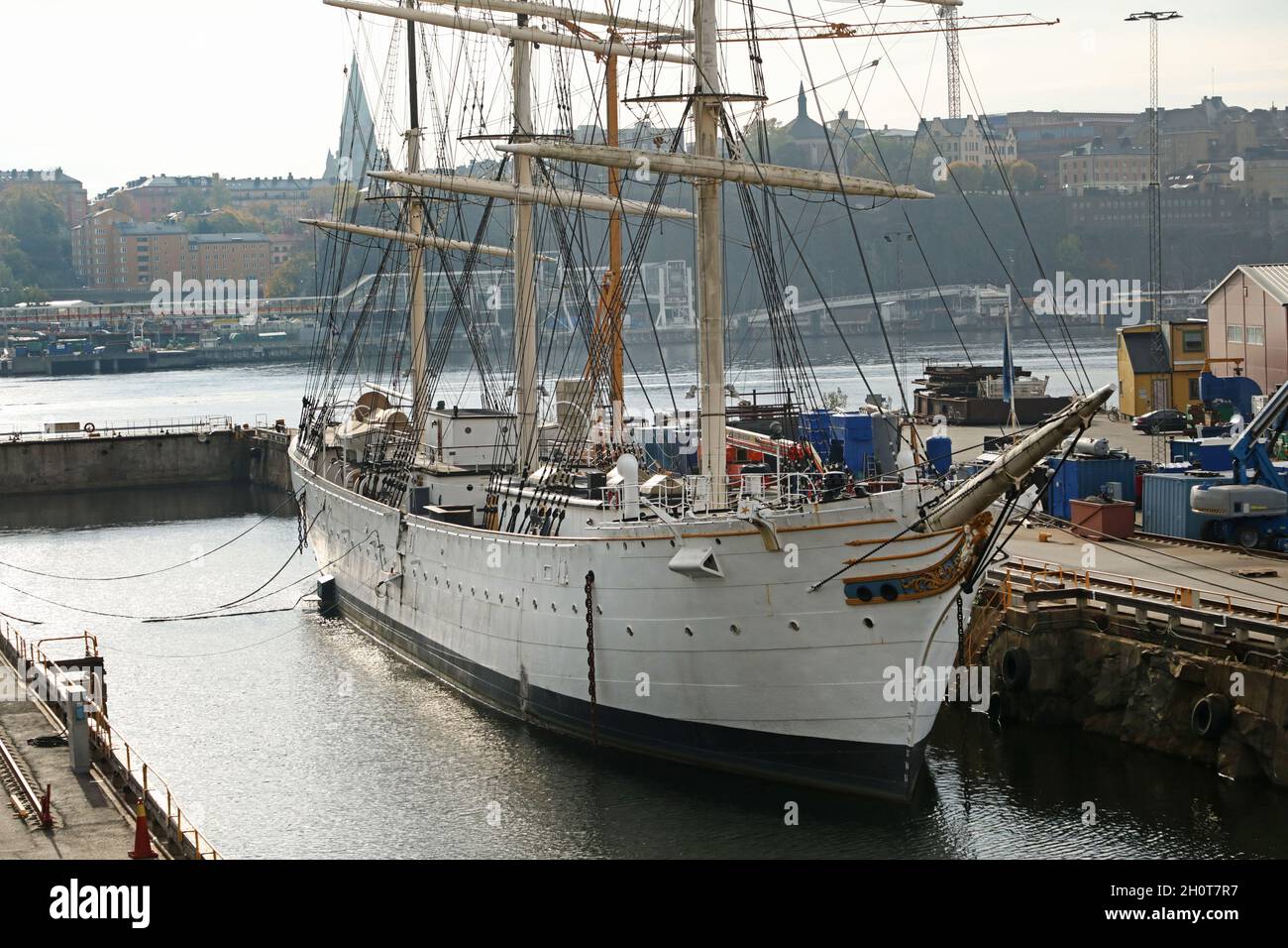 The full rigged steel ship HMS af Chapman is being renovated on ...