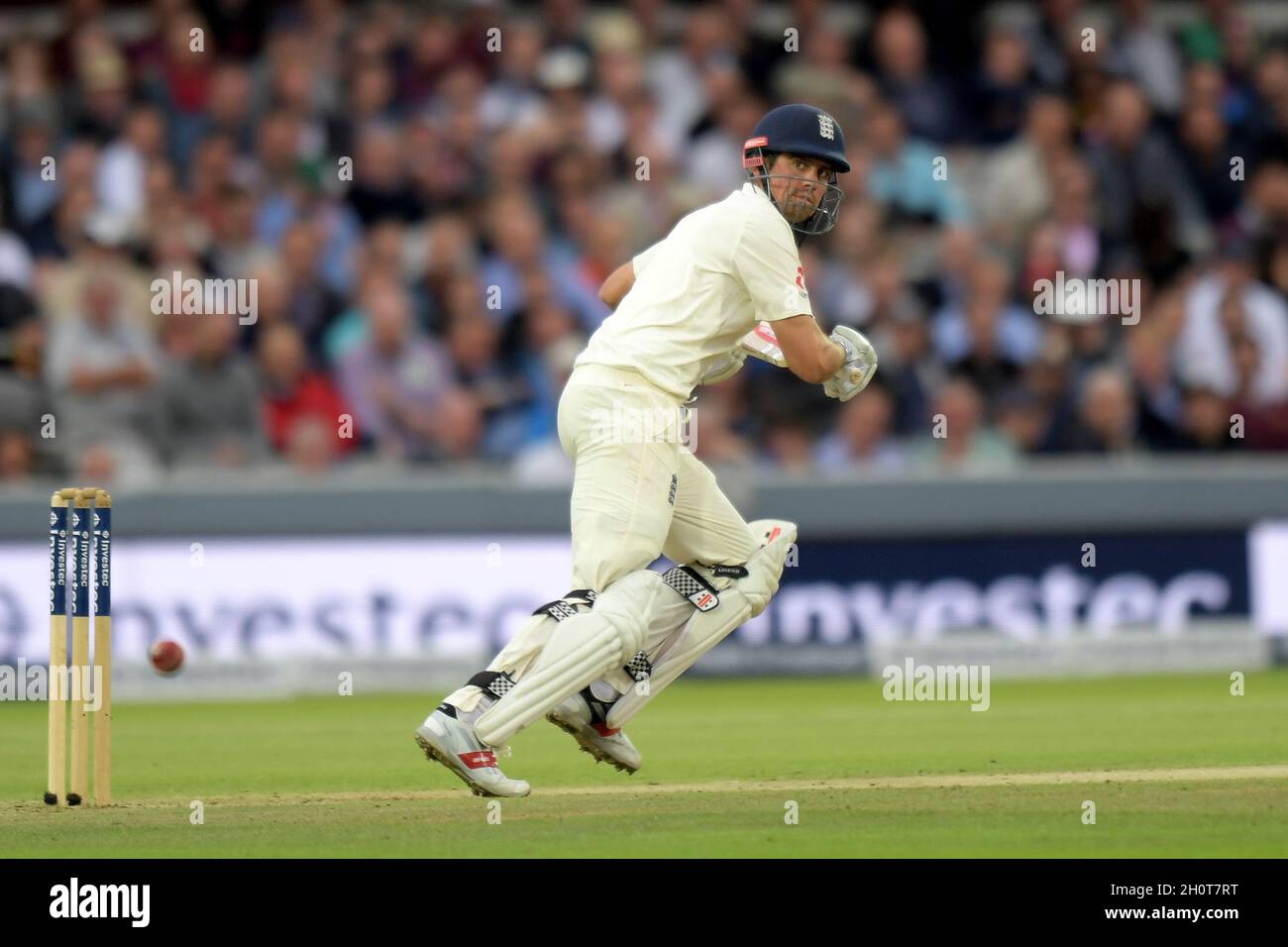 England's Alastair Cook bats during the first day of the third Investec ...