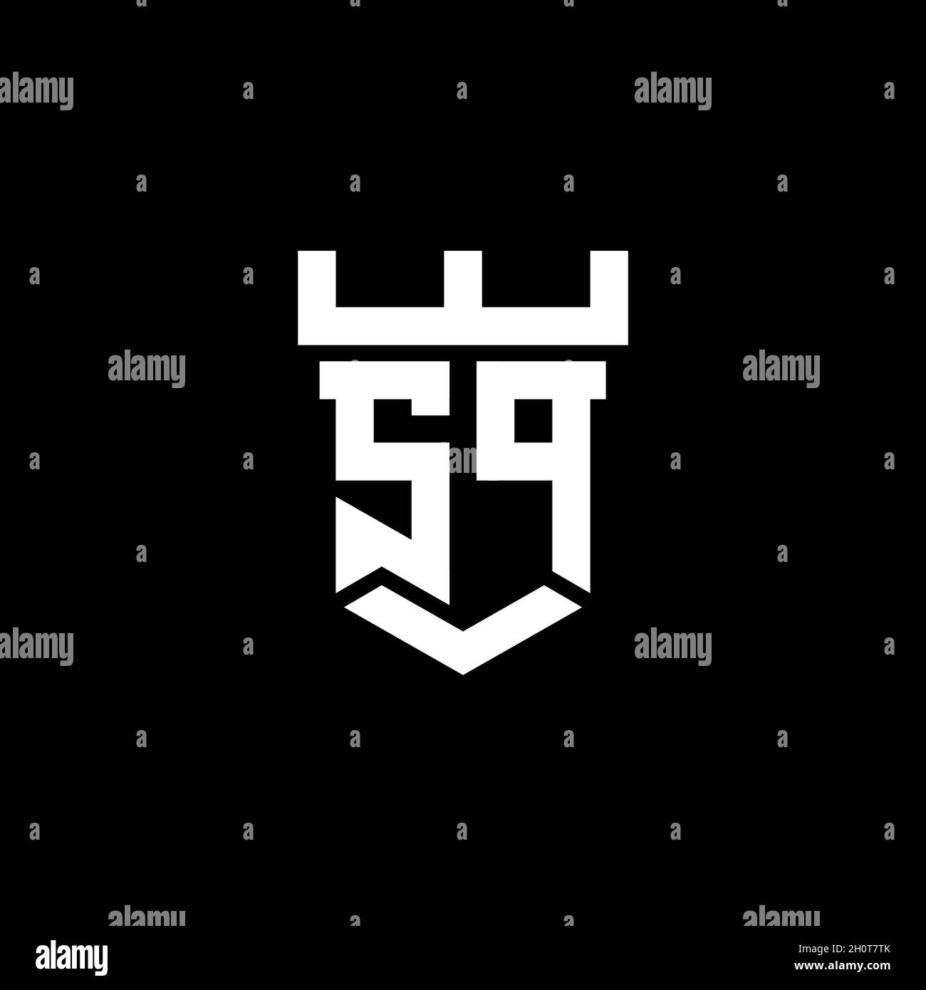 SP logo initial monogram with castle shape style design template ...