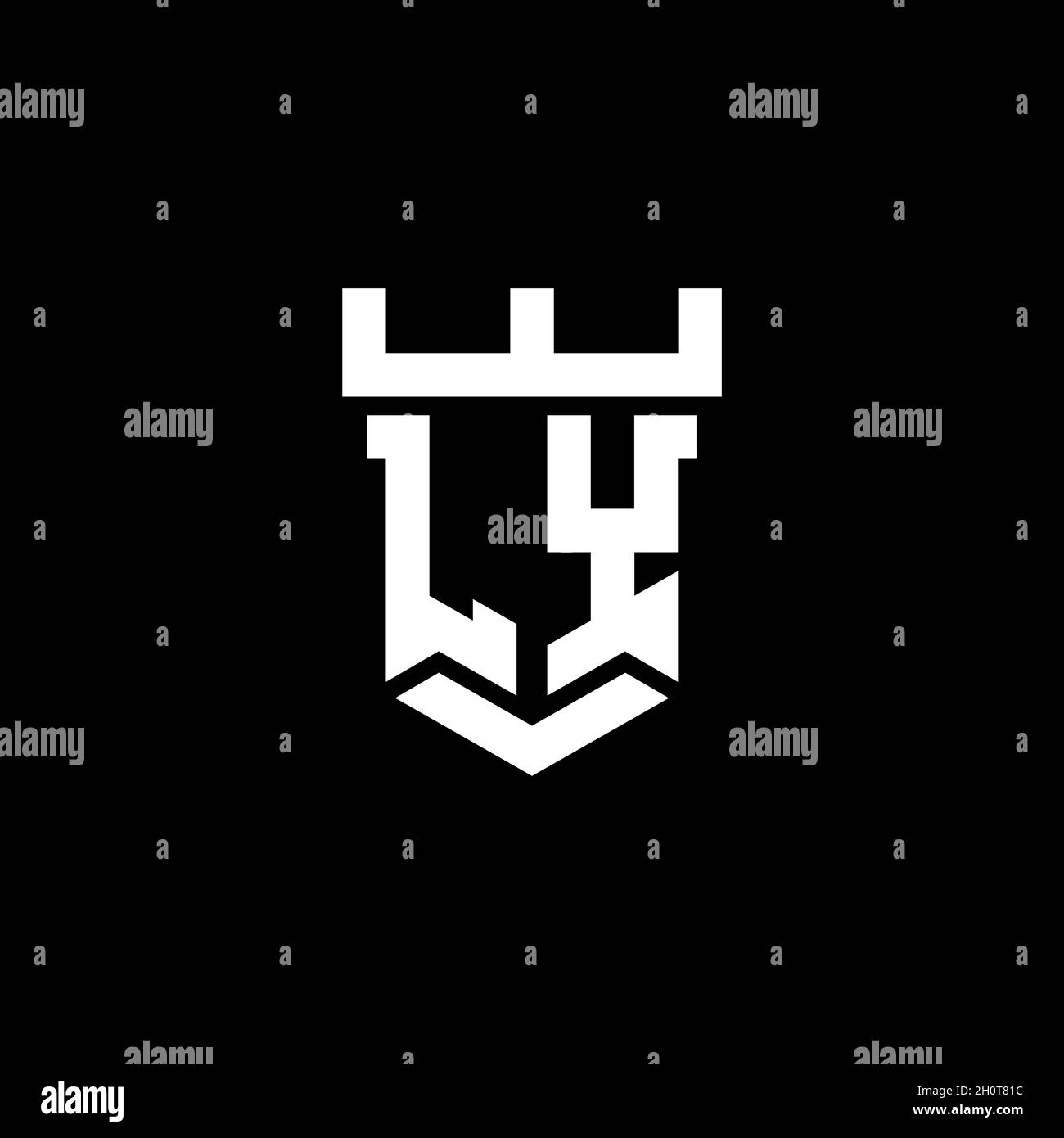 LY logo initial monogram with castle shape style design template ...