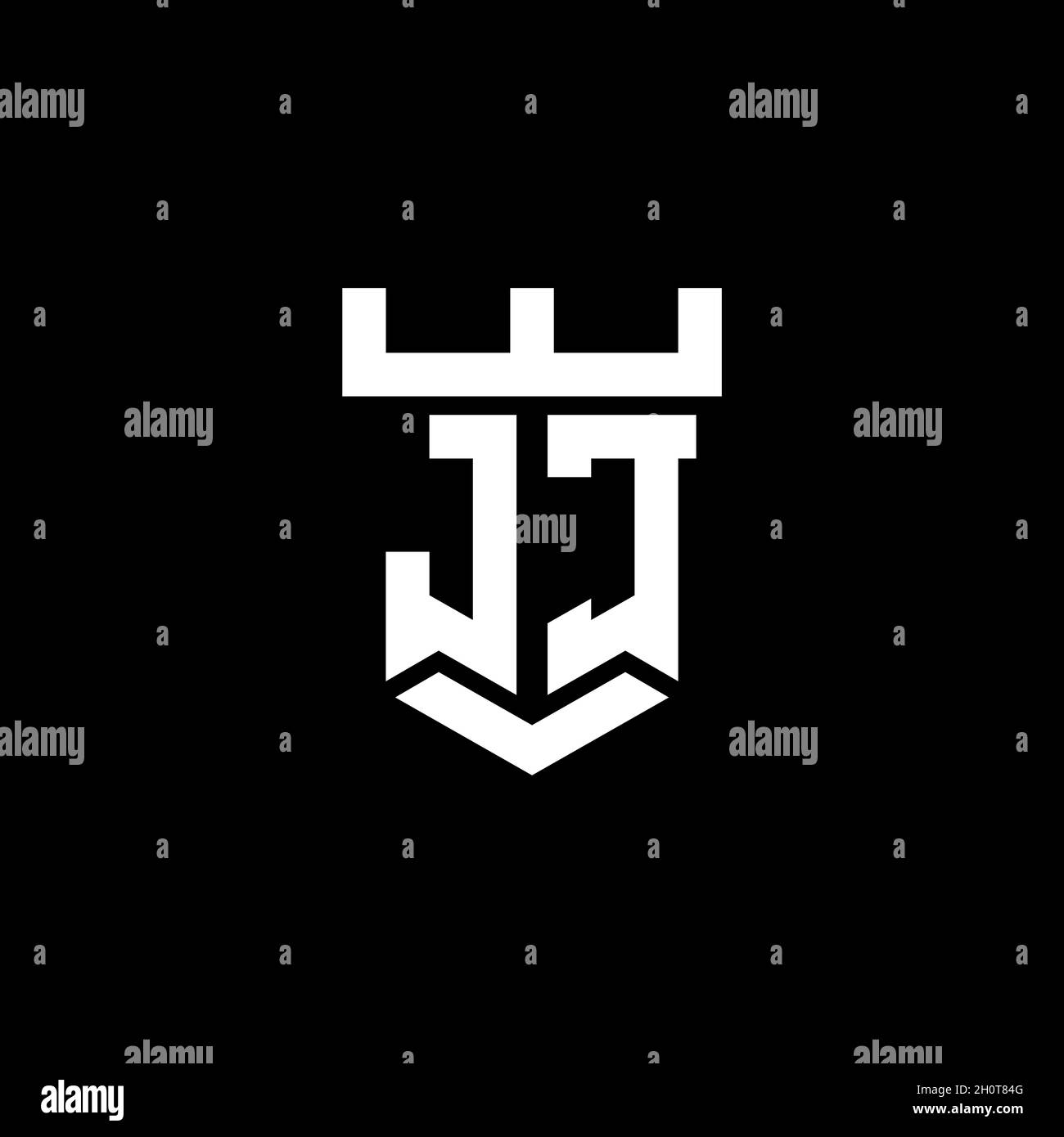 JC logo initial monogram with castle shape style design template ...