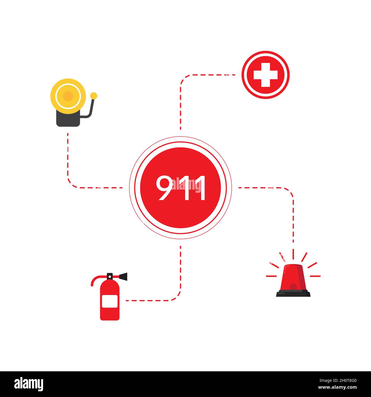911 Emergency Vector icon design illustration Template Stock Photo - Alamy