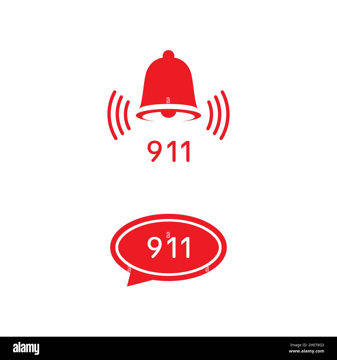 911 Emergency Vector icon design illustration Template Stock Photo - Alamy