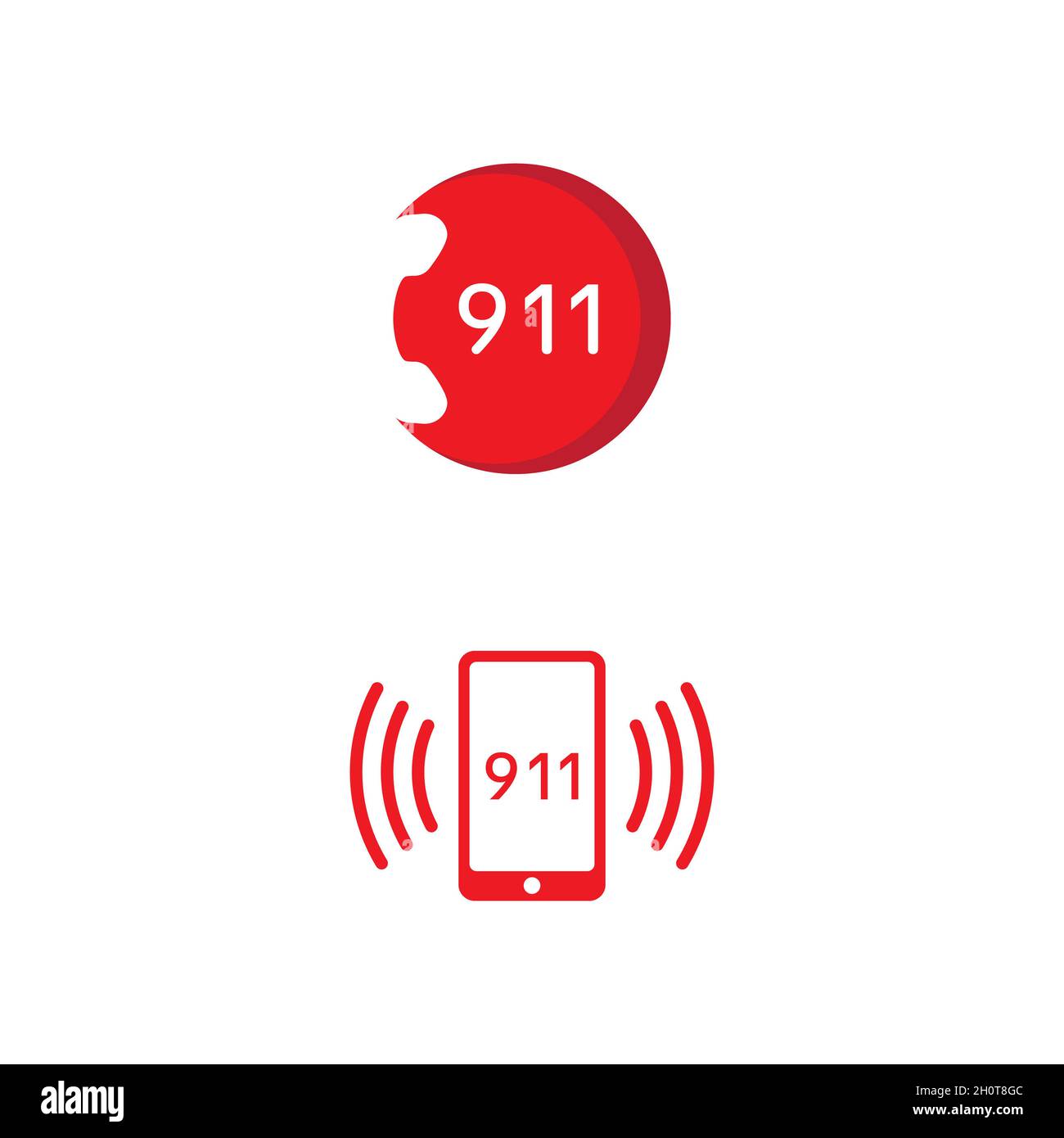 911 Emergency Vector icon design illustration Template Stock Photo - Alamy