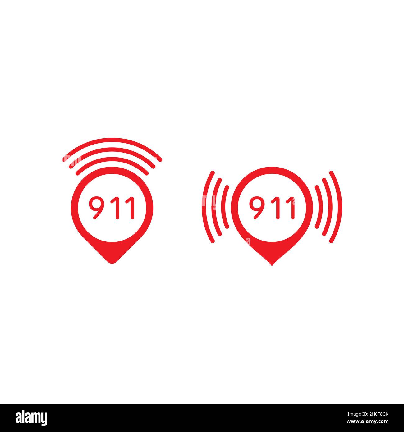 911 Emergency Vector icon design illustration Template Stock Photo - Alamy