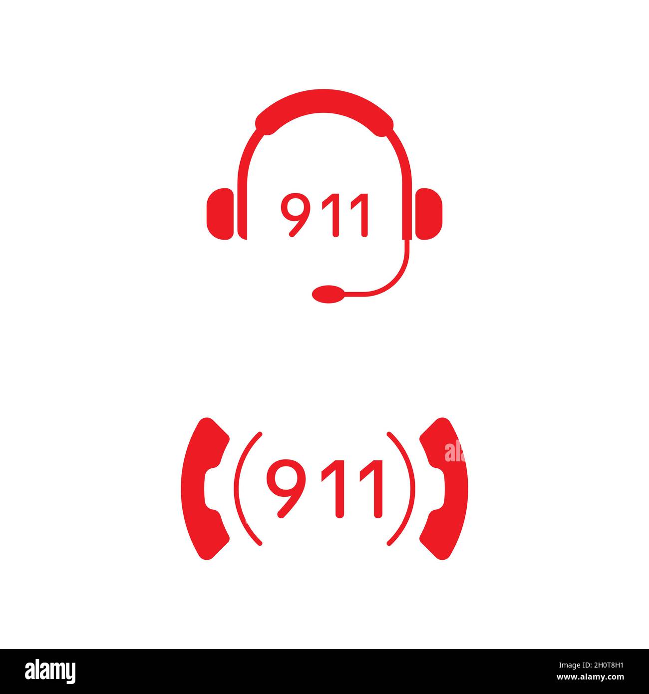 911 Emergency Vector icon design illustration Template Stock Photo - Alamy