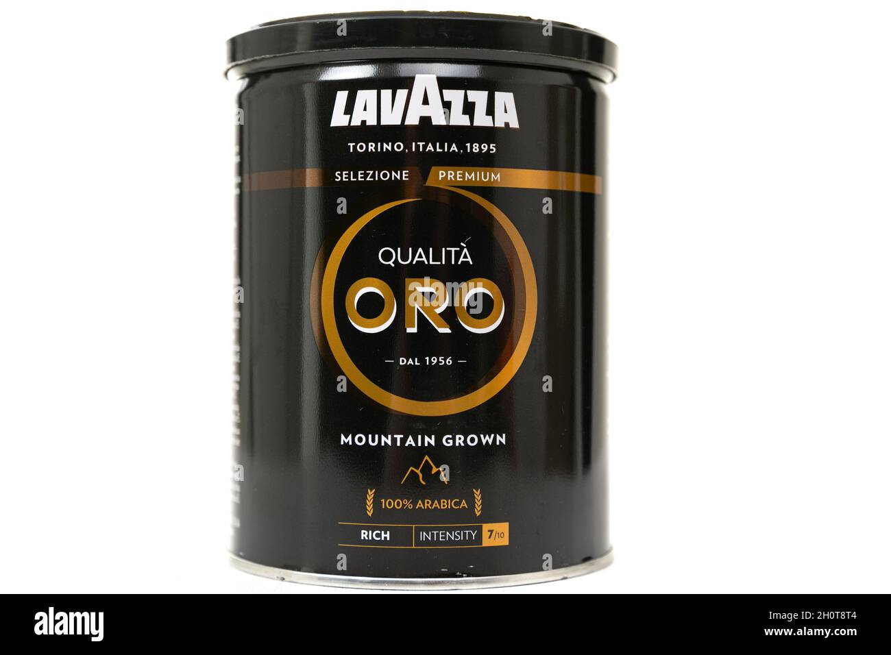 MINSK, BELARUS - OCT 14, 2021: can of ground Italian coffee Lavazza ...