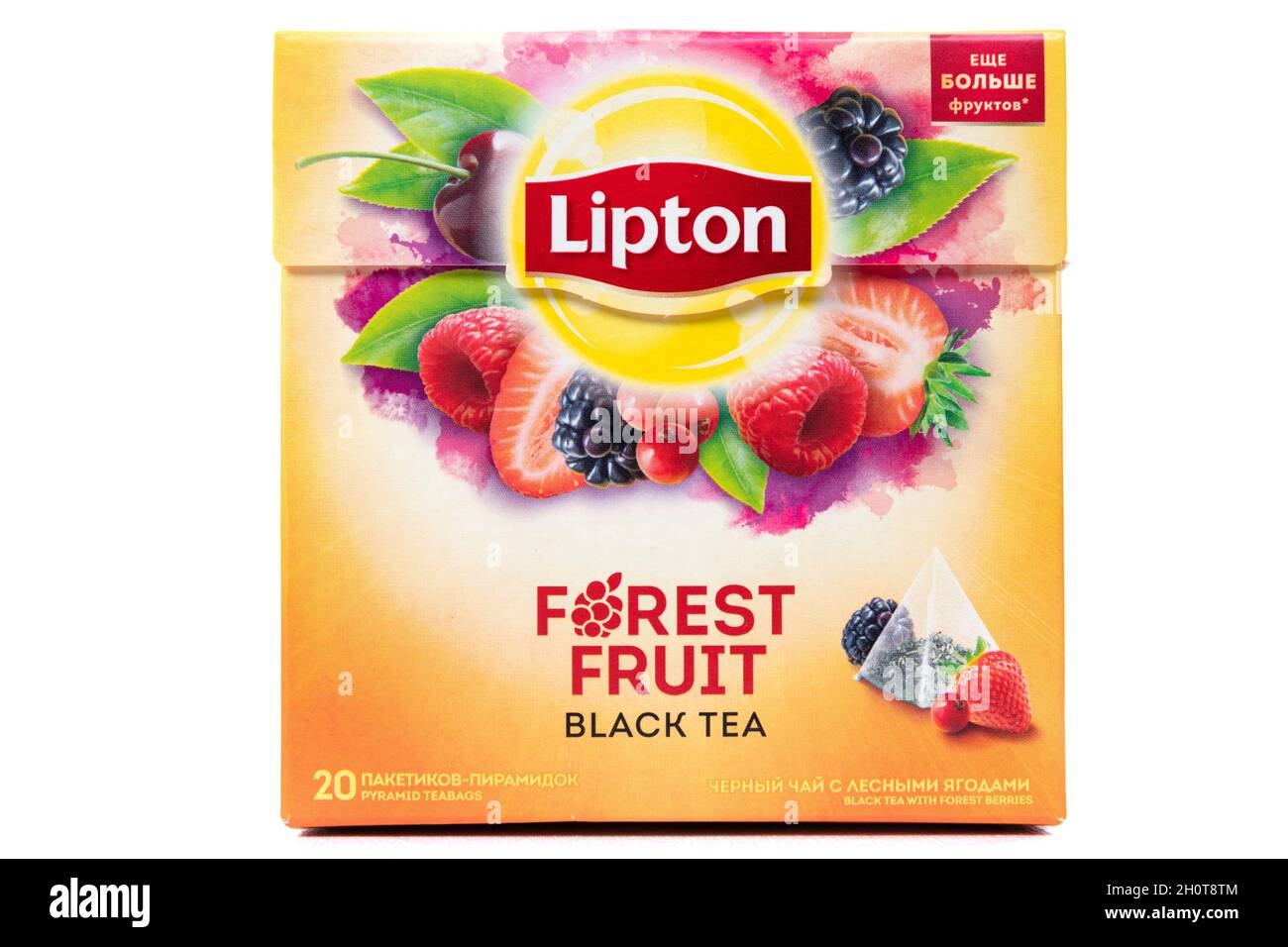 MINSK, BELARUS - OCT 14, 2021: lipton forest fruit, tea packaging close ...