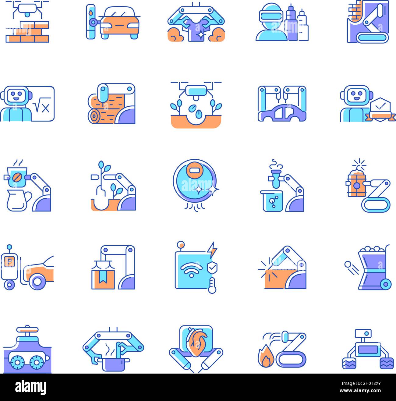 Robot automation color set hi-res stock photography and images - Alamy