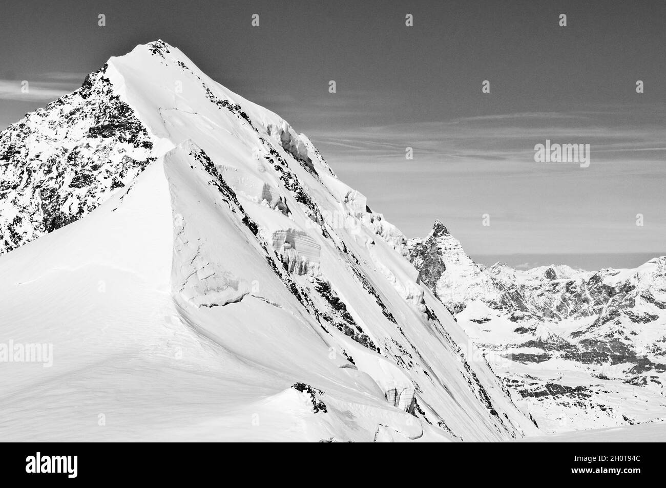 Impressive view to Lyskamm and Matterhorn in Monte Rosa region Stock ...